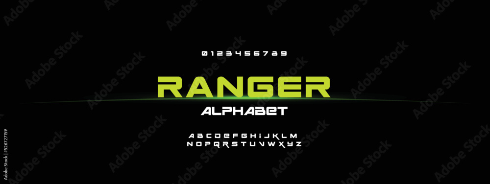 RANGER Minimal urban font. Typography with dot regular and number ...