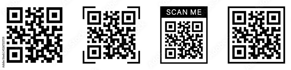 QR Code icons set. Scan Qr code symbol. Vector illustration Stock ...