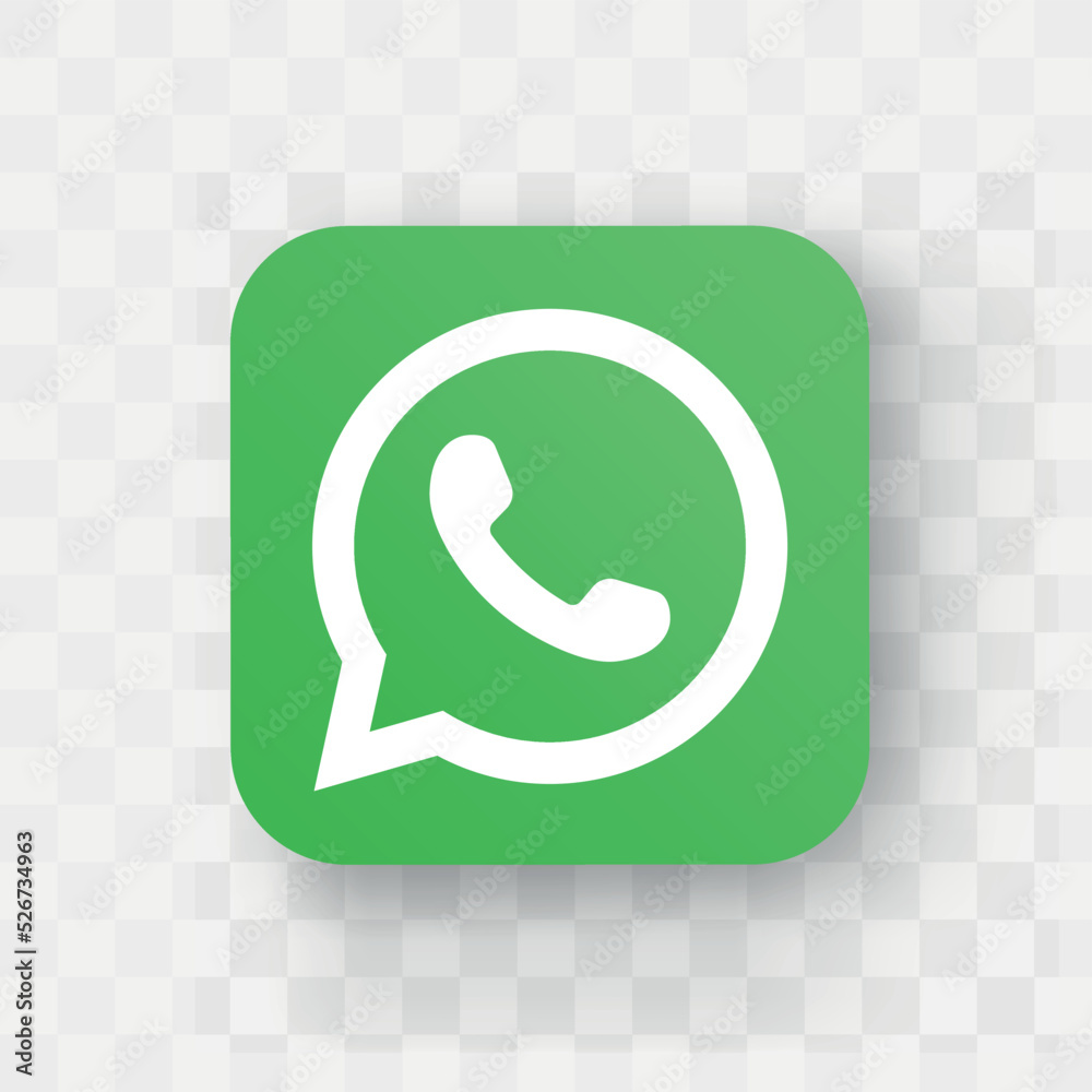 Whatsapp icon.Whatsapp button. Social media icons. Realistic whatsapp ...
