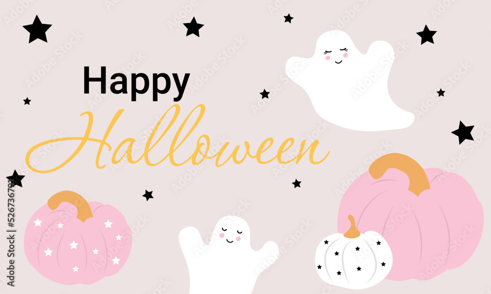 Happy Halloween banner, poster, greeting card or party invitation ...