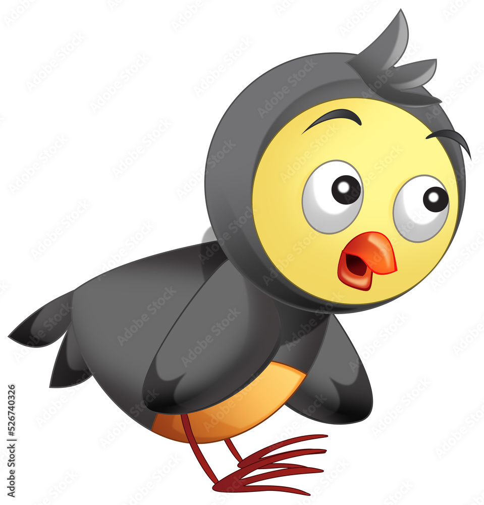 Cartoon funny animal bird with face expression illustration for ...