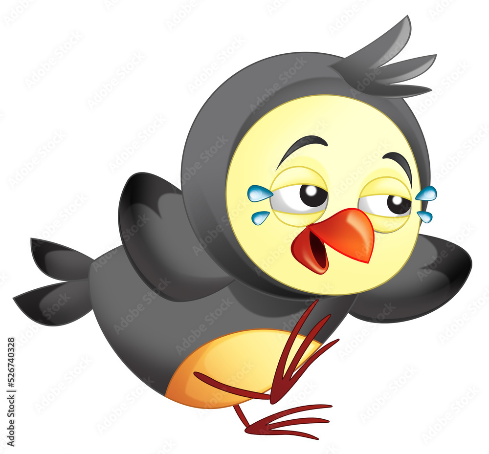 Cartoon funny animal bird with face expression illustration for ...