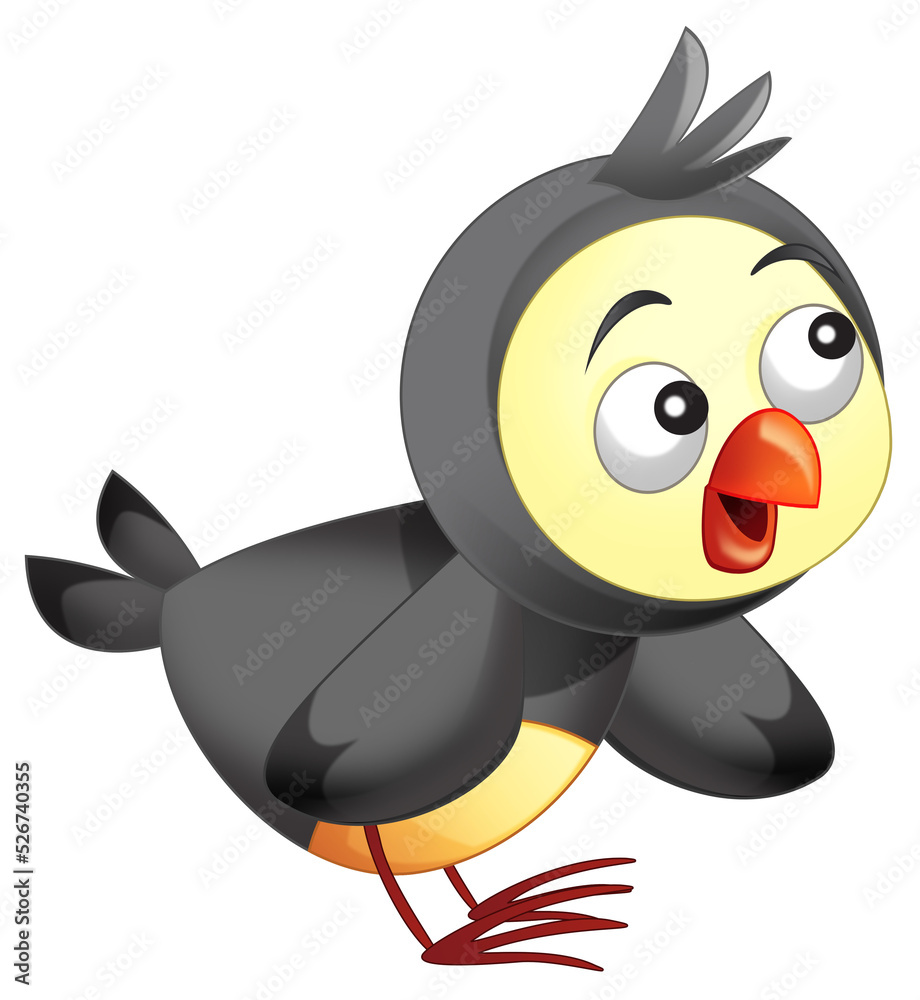 Cartoon funny animal bird with face expression illustration for ...