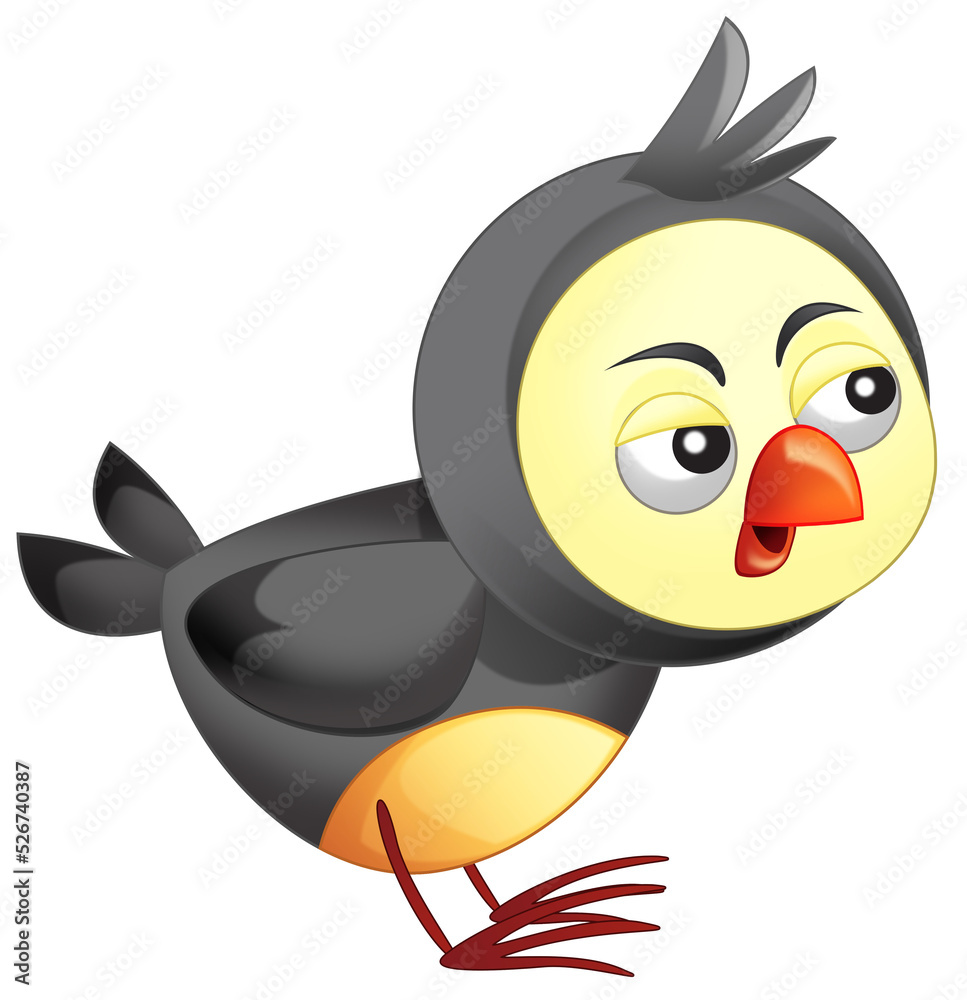 Cartoon funny animal bird with face expression illustration for ...
