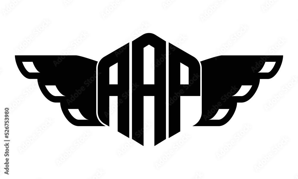 AAP three-letter butterfly iconic logo design vector template | polygon ...