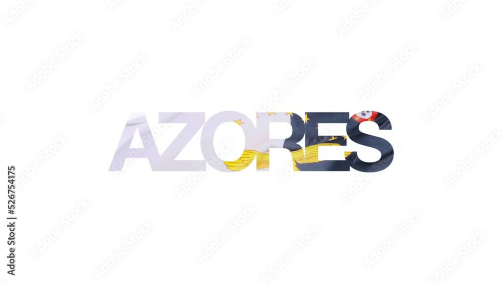 Vidéo Stock Azores lettering with mask of the official flag of the ...
