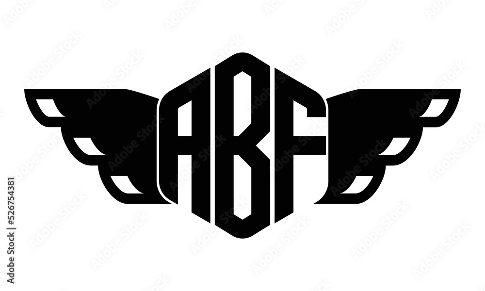 Vetor de ABF three-letter butterfly iconic logo design vector template ...