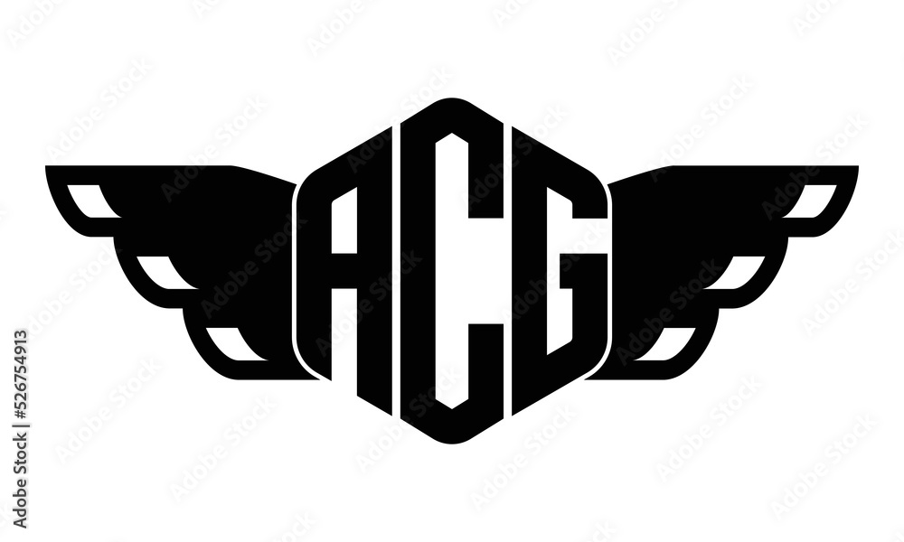 Vetor de ACG three-letter butterfly iconic logo design vector template ...