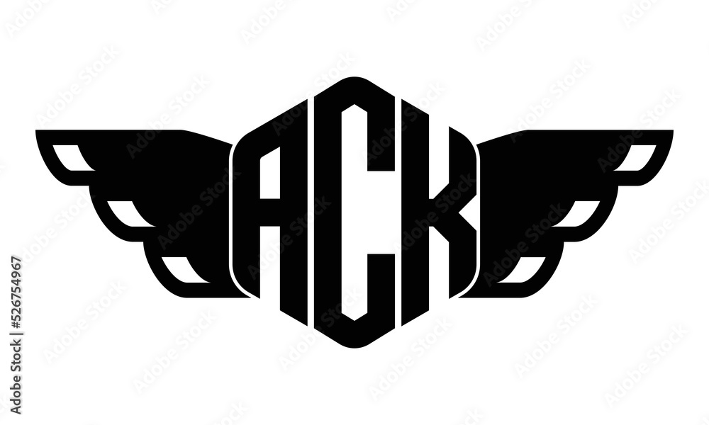 Vetor do Stock: ACK three-letter butterfly iconic logo design vector ...