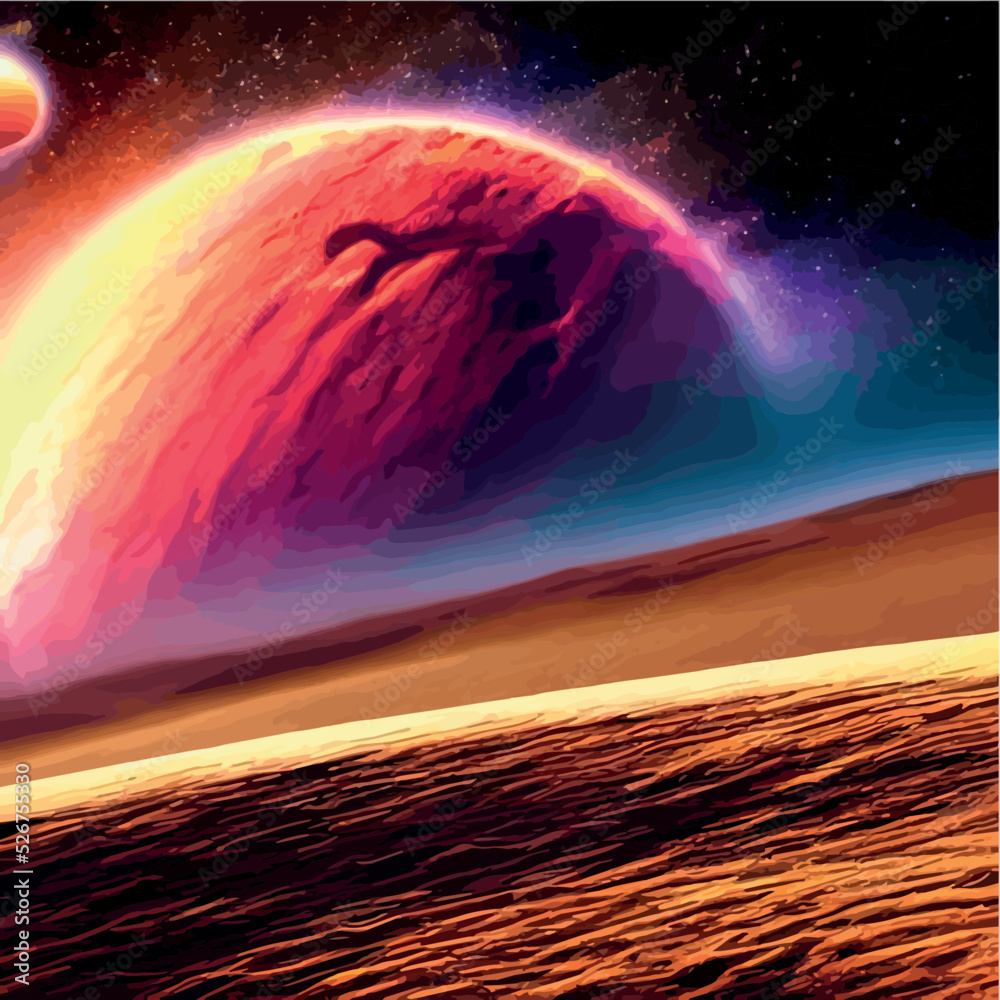 Mars And Planet Colonies And Red