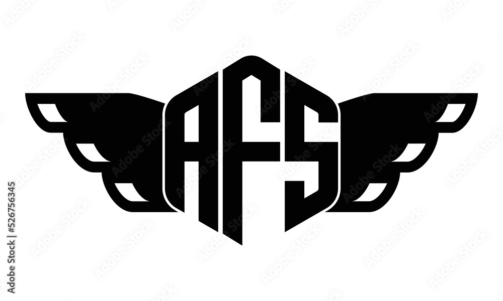 AFS three-letter butterfly iconic logo design vector template | polygon ...