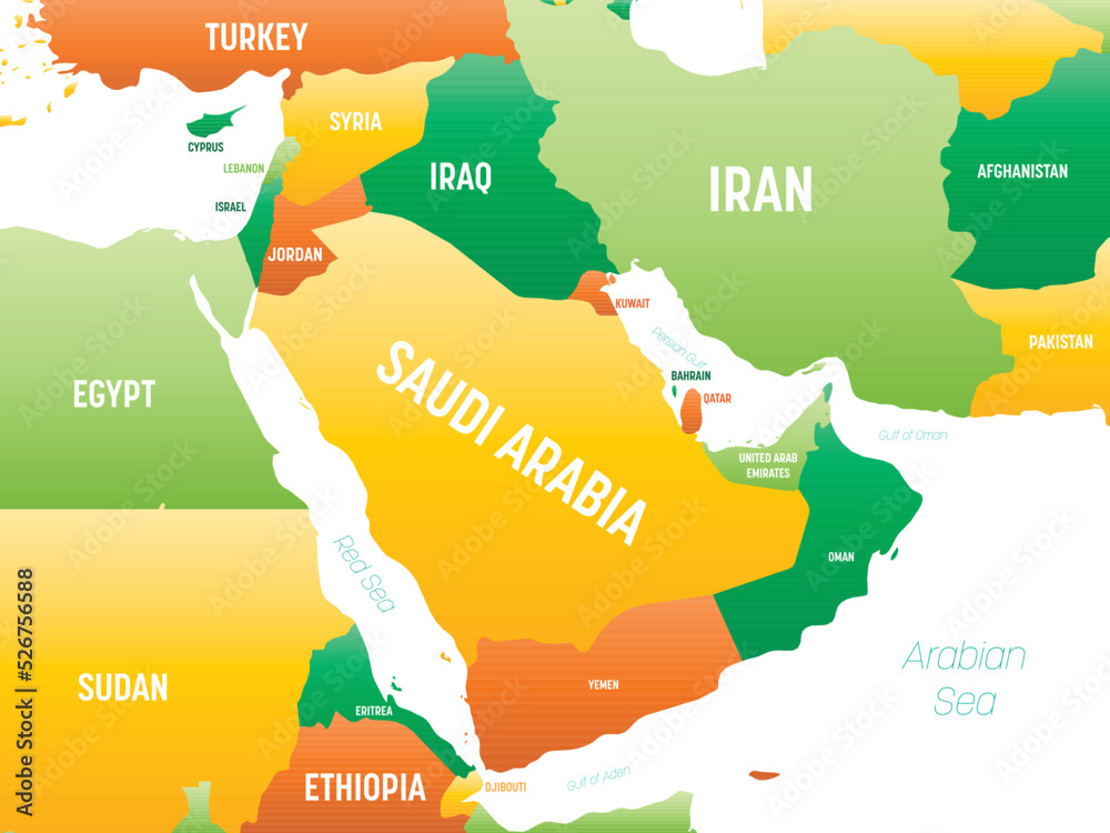 Middle East Detailed Political Map With Lables Stock Vector Adobe Stock Middle East Detailed Political Map With Lables Stock Vector Adobe Stock