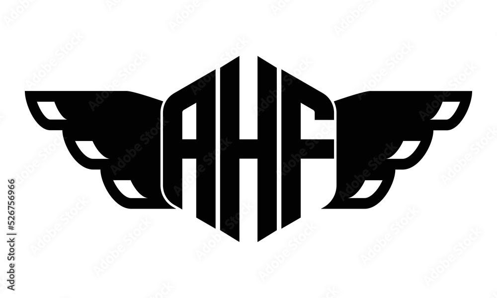 AHF three-letter butterfly iconic logo design vector template | polygon ...