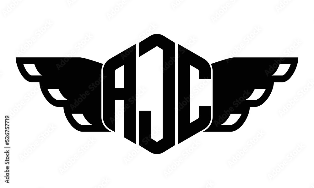 AJC three-letter butterfly iconic logo design vector template | polygon ...