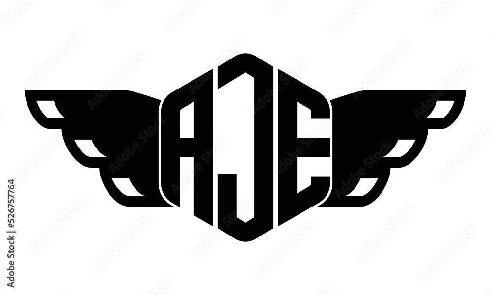 AJE three-letter butterfly iconic logo design vector template | polygon ...