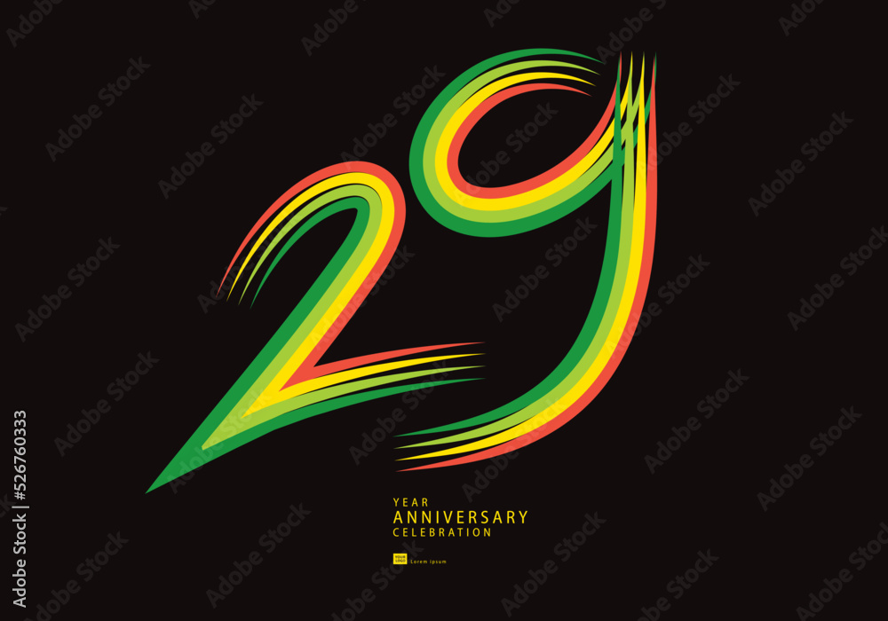 29 years anniversary celebration logotype colorful line vector, 29th ...