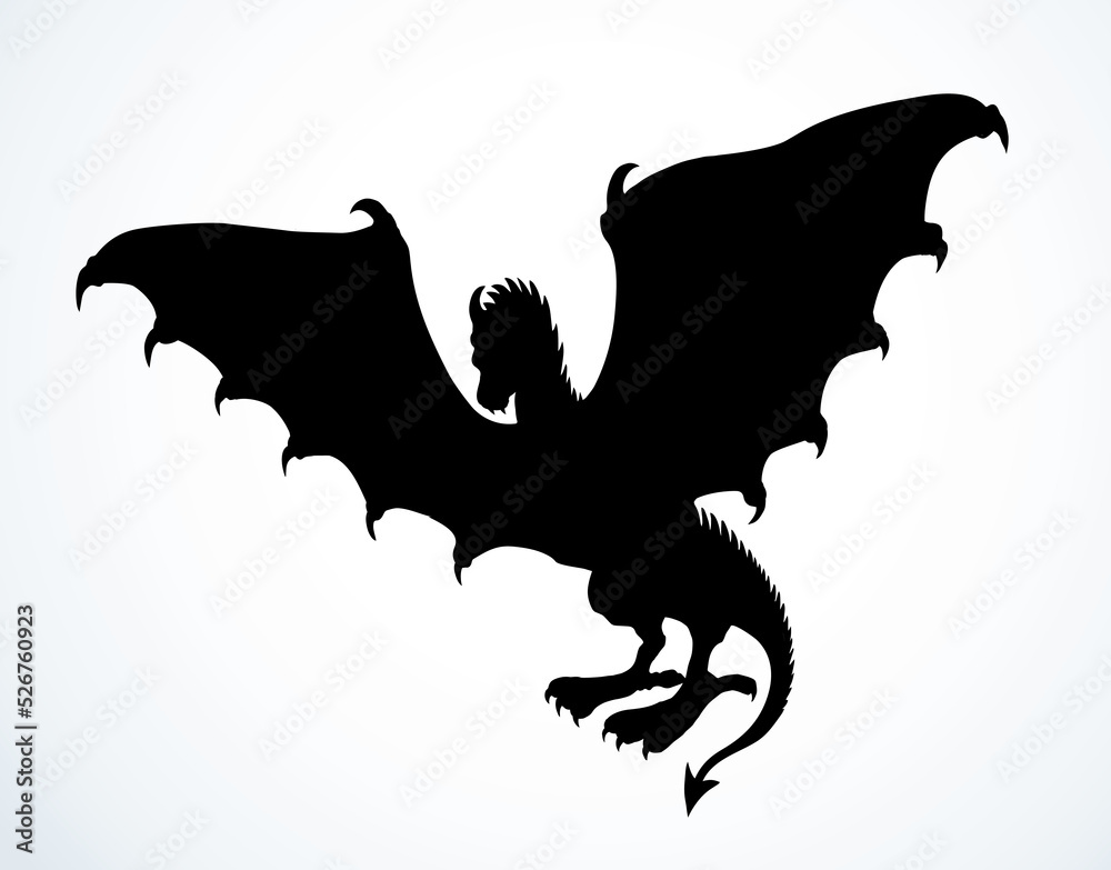 Winged dragon. Vector drawing animal Stock Vector | Adobe Stock