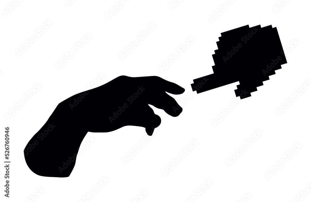 Hands of the creation of Adam. Vector drawing Stock Vector | Adobe Stock