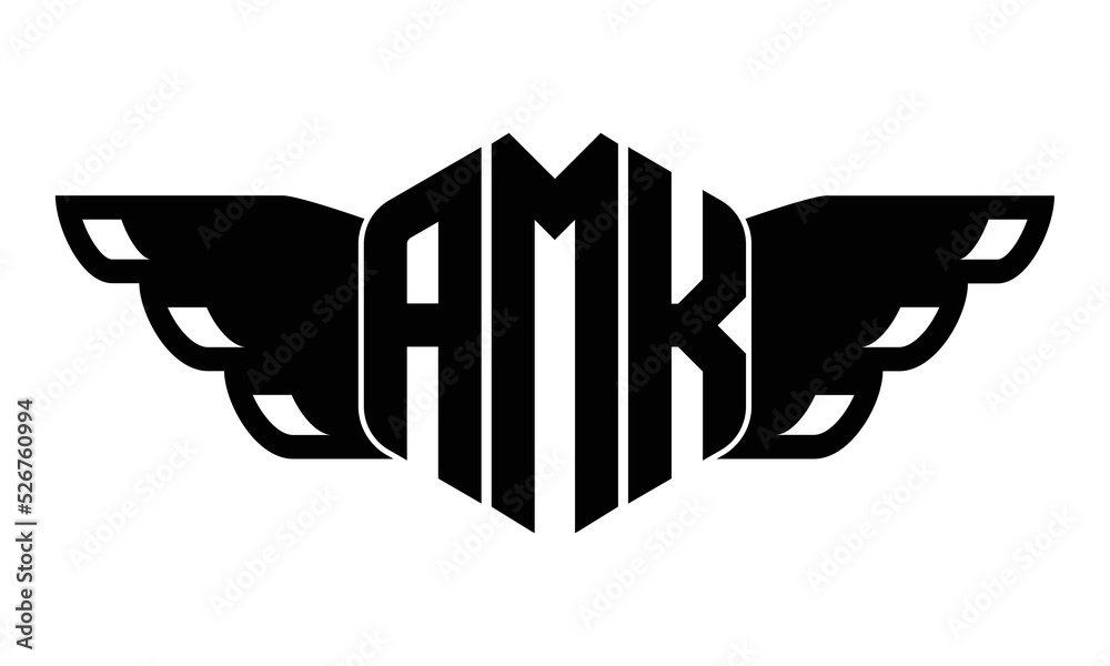 AMK three-letter butterfly iconic logo design vector template | polygon ...