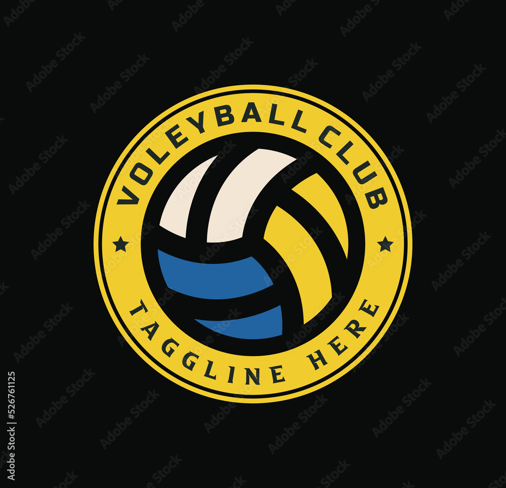 Volleyball logo, emblem, icons, designs templates with volleyball ball ...
