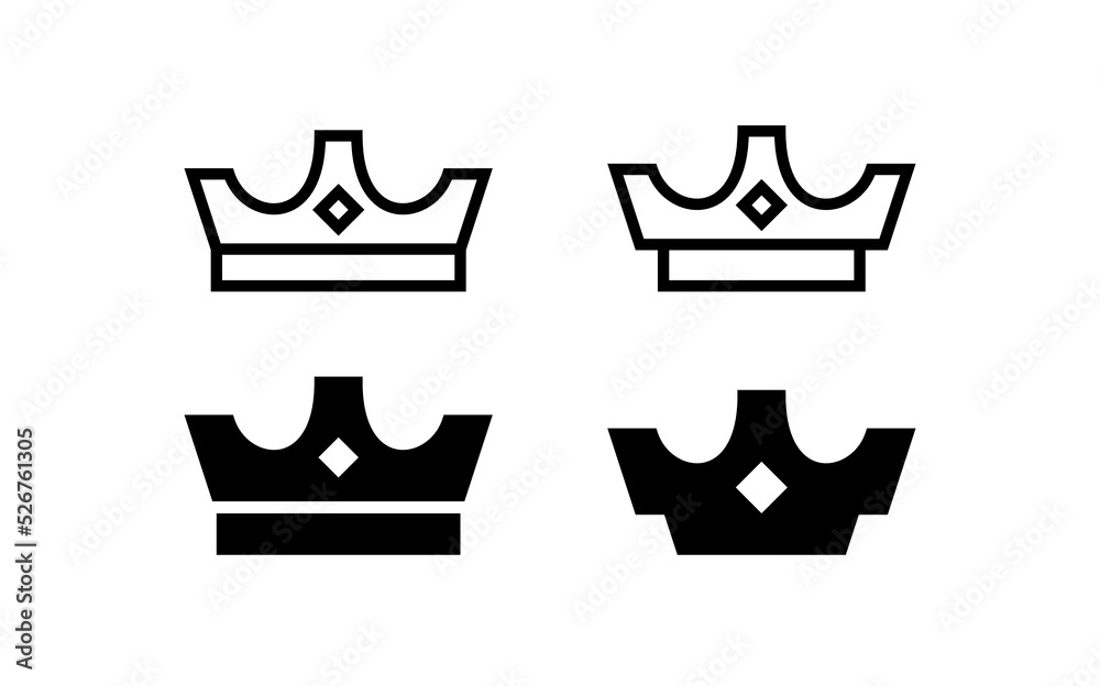Collection of crown icons. Symbol of power and king. Isolated vector ...