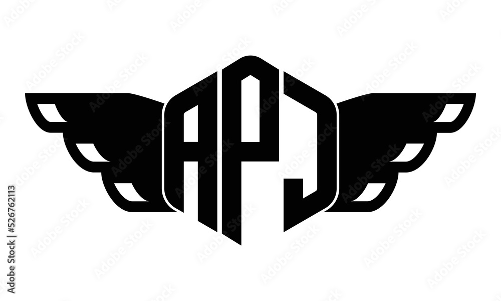 APJ three-letter butterfly iconic logo design vector template | polygon ...
