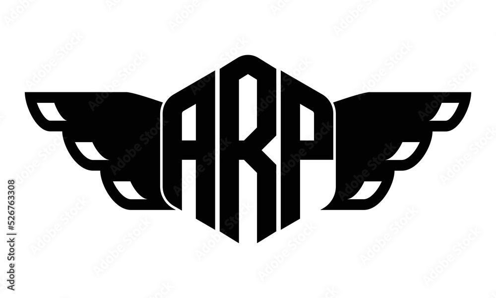 ARP three-letter butterfly iconic logo design vector template | polygon ...