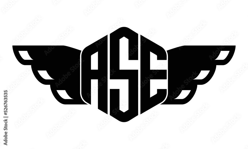 Vetor do Stock: ASE three-letter butterfly iconic logo design vector ...