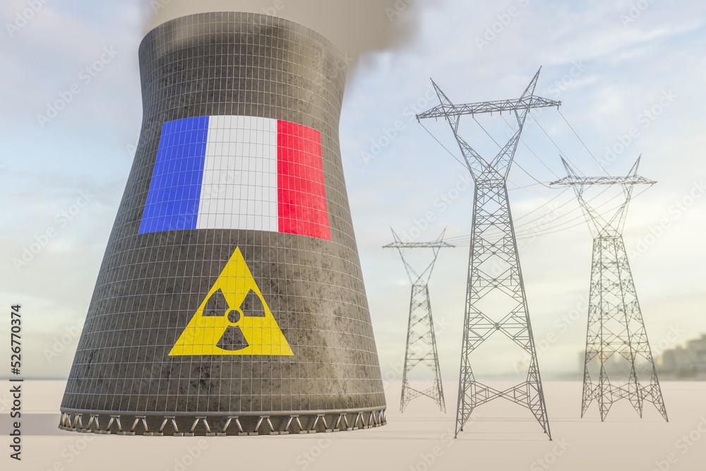 Nuclear energy in France concept. Ecological concept. Energy war ...