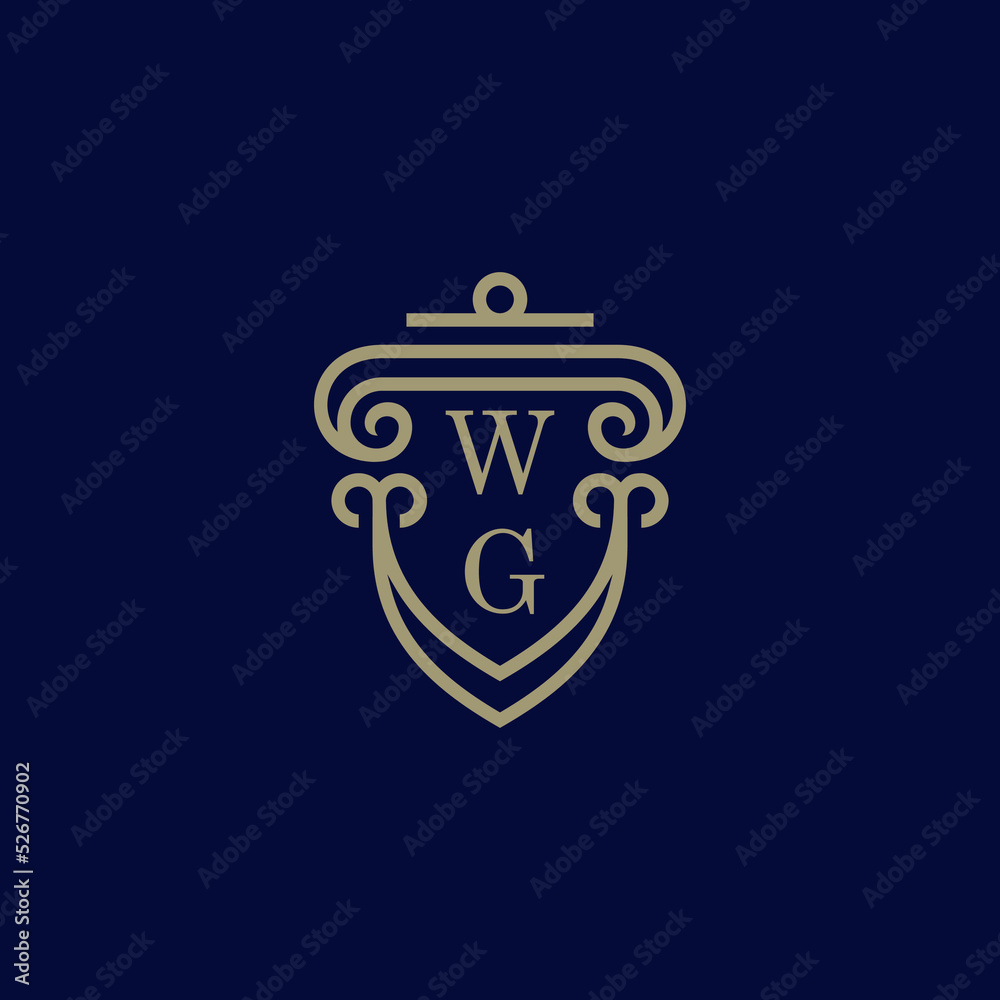 WG classic theme initial logo design which is good for branding Stock ...
