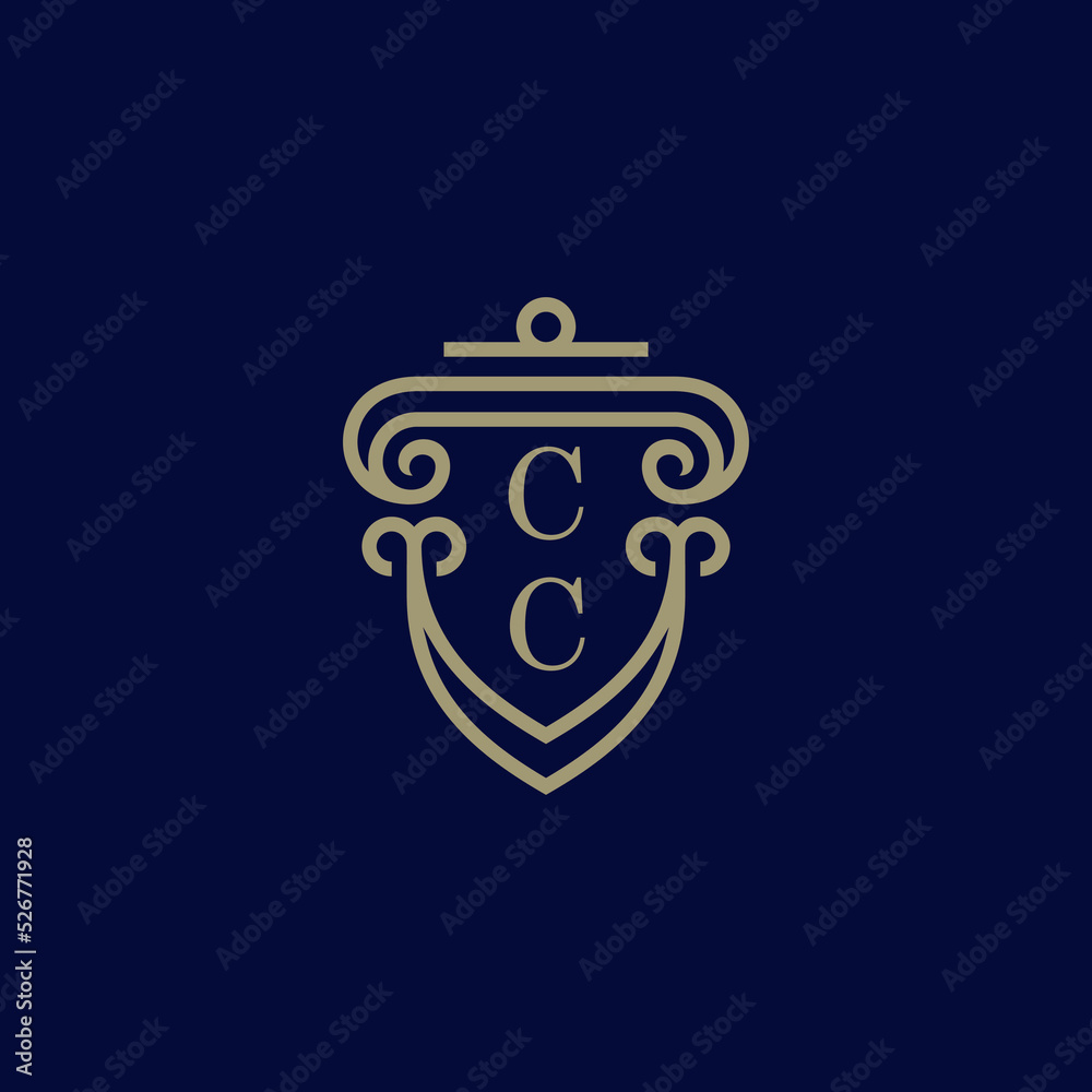 CC classic theme initial logo design which is good for branding Stock ...