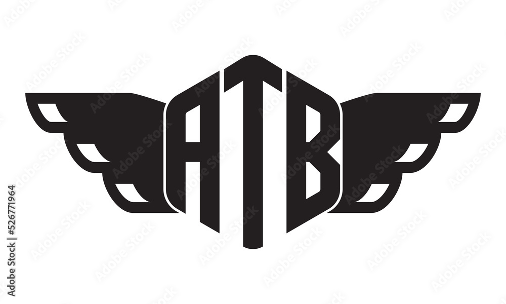ATB three-letter butterfly iconic logo design vector template | polygon ...