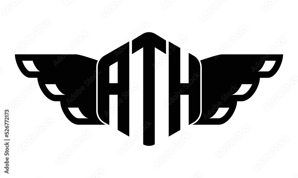 ATH three-letter butterfly iconic logo design vector template | polygon ...