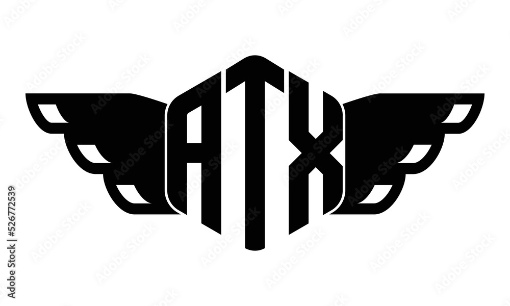 ATX three-letter butterfly iconic logo design vector template | polygon ...