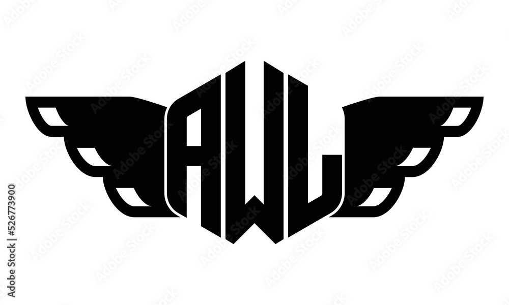 AWL three-letter butterfly iconic logo design vector template | polygon ...