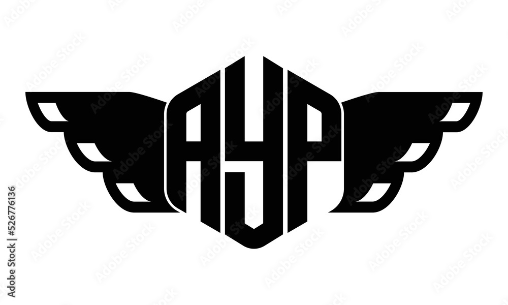 AYP three-letter butterfly iconic logo design vector template | polygon ...
