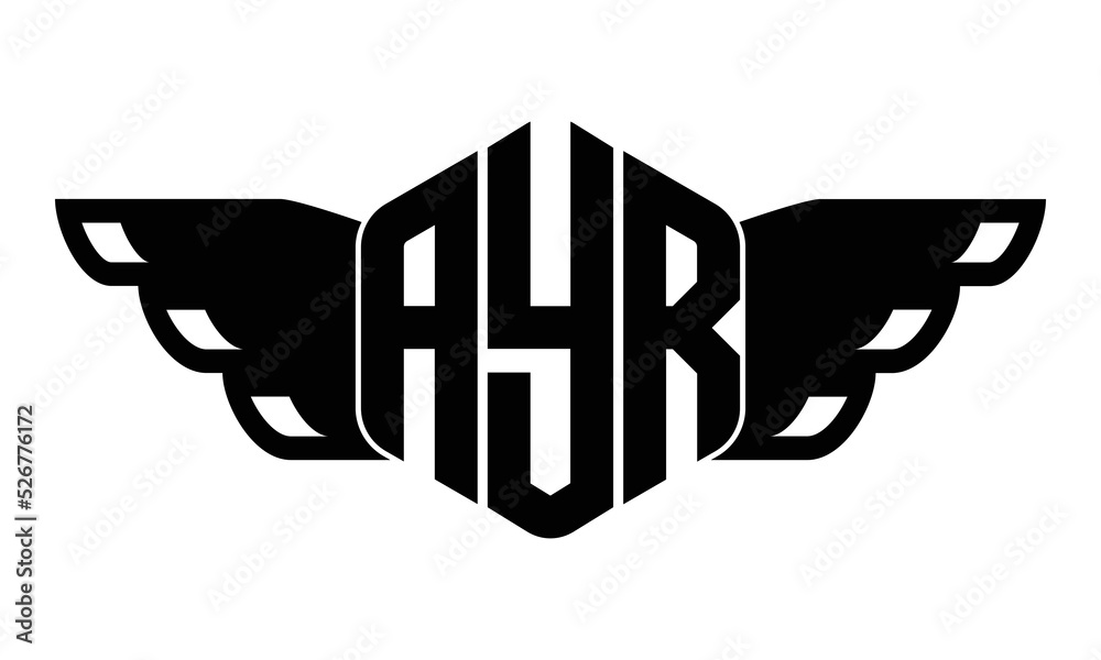 AYR three-letter butterfly iconic logo design vector template | polygon ...