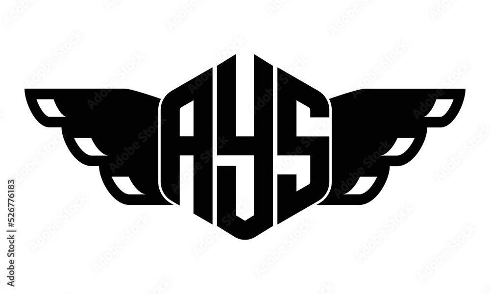 Stockvector AYS three-letter butterfly iconic logo design vector ...