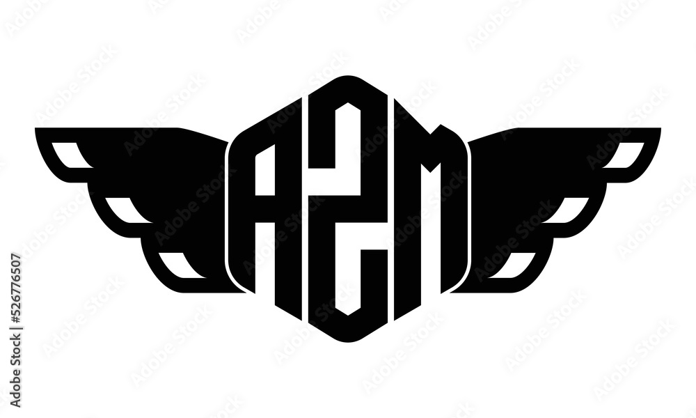 Vetor de AZM three-letter butterfly iconic logo design vector template ...