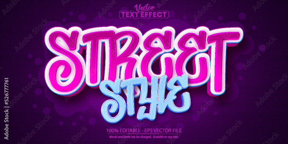 Graffiti text effect, editable street text style Stock Vector | Adobe Stock