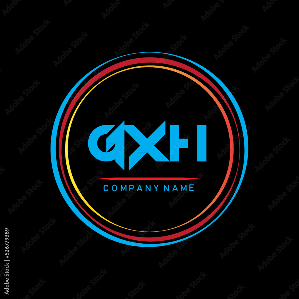 GXH design,GXH letter logo vector,GXH letter monogram logo design ...