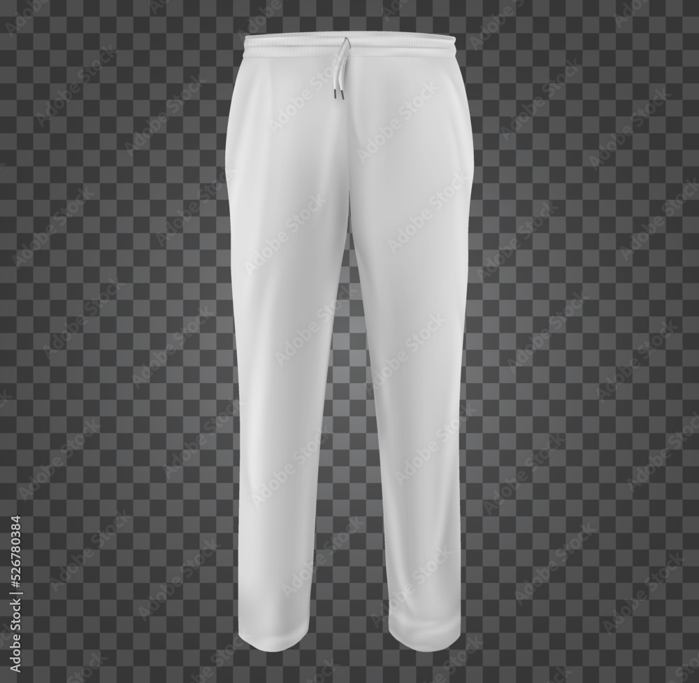 Realistic white pants base cloth isolated on transparent background ...