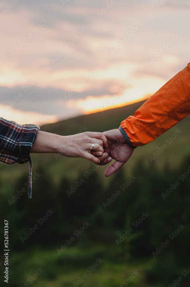 Two Hands Holding Each Other Love