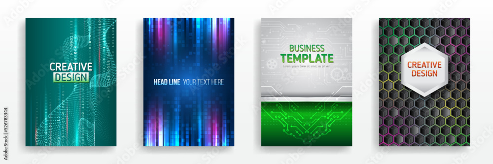 Technology background design, booklet, leaflet, annual report layout ...