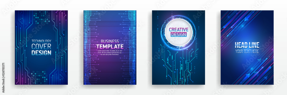 Vecteur Stock Science cover design for business presentation. Hi-tech ...