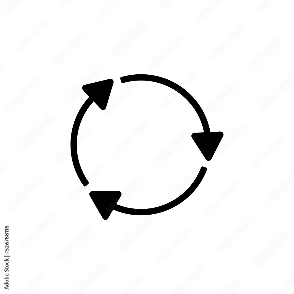Set of circle arrow vector icons. Refresh and reload arrow icon. Recycling icon. Circular vector ...