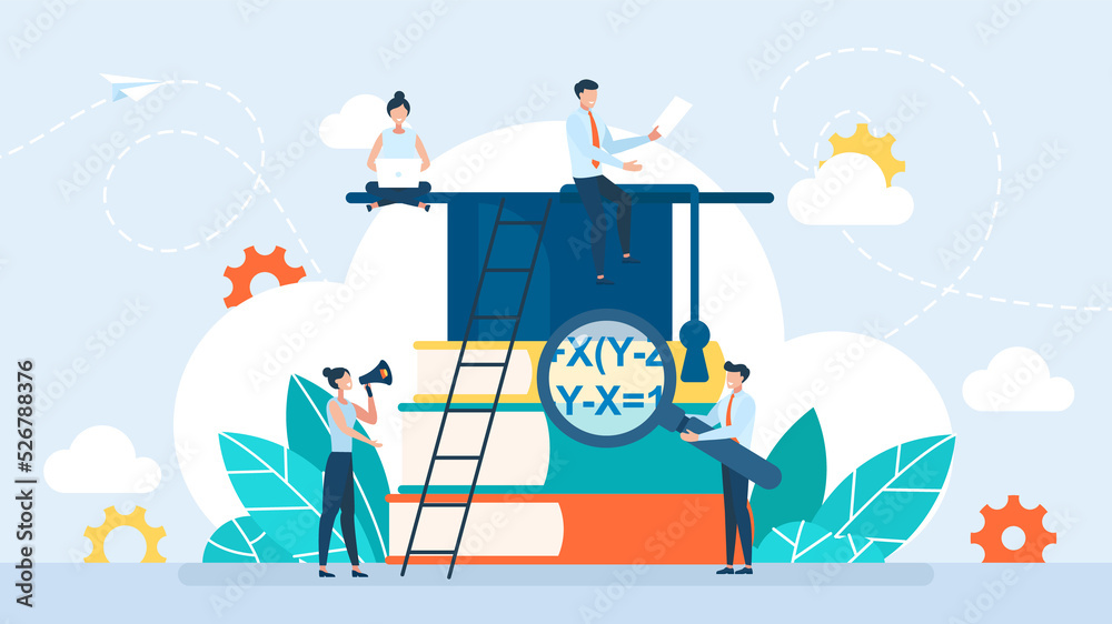 Achieving success in education and science. The academic cap rests on ...