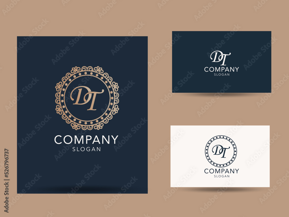 DT letter design for logo and icon.DT typography for technology ...