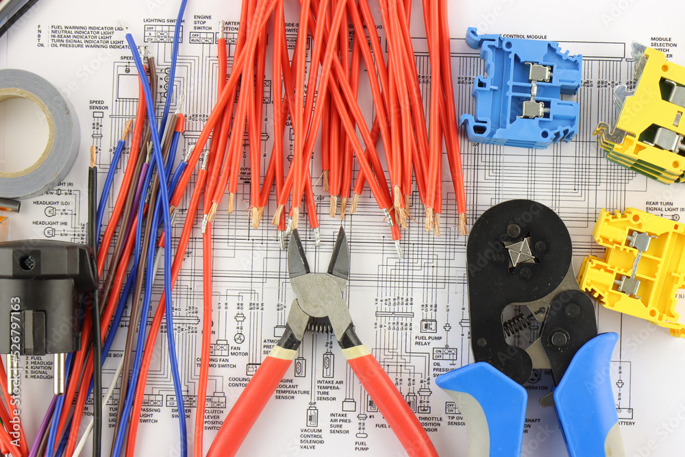 Electrical tools and materials for the installation of an electrical ...