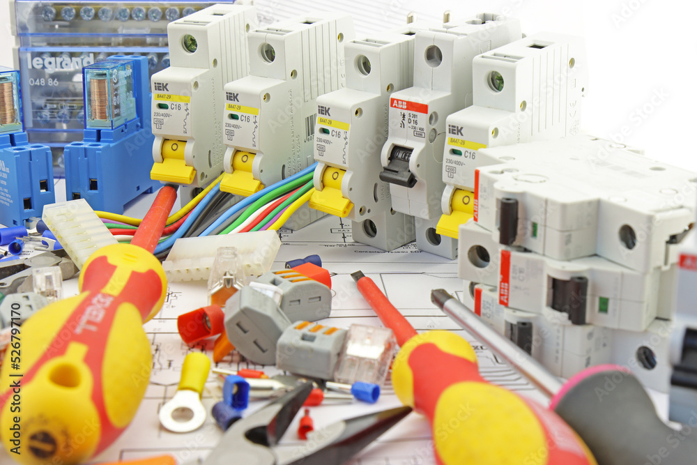 Electrical tools and materials for the installation of an electrical ...